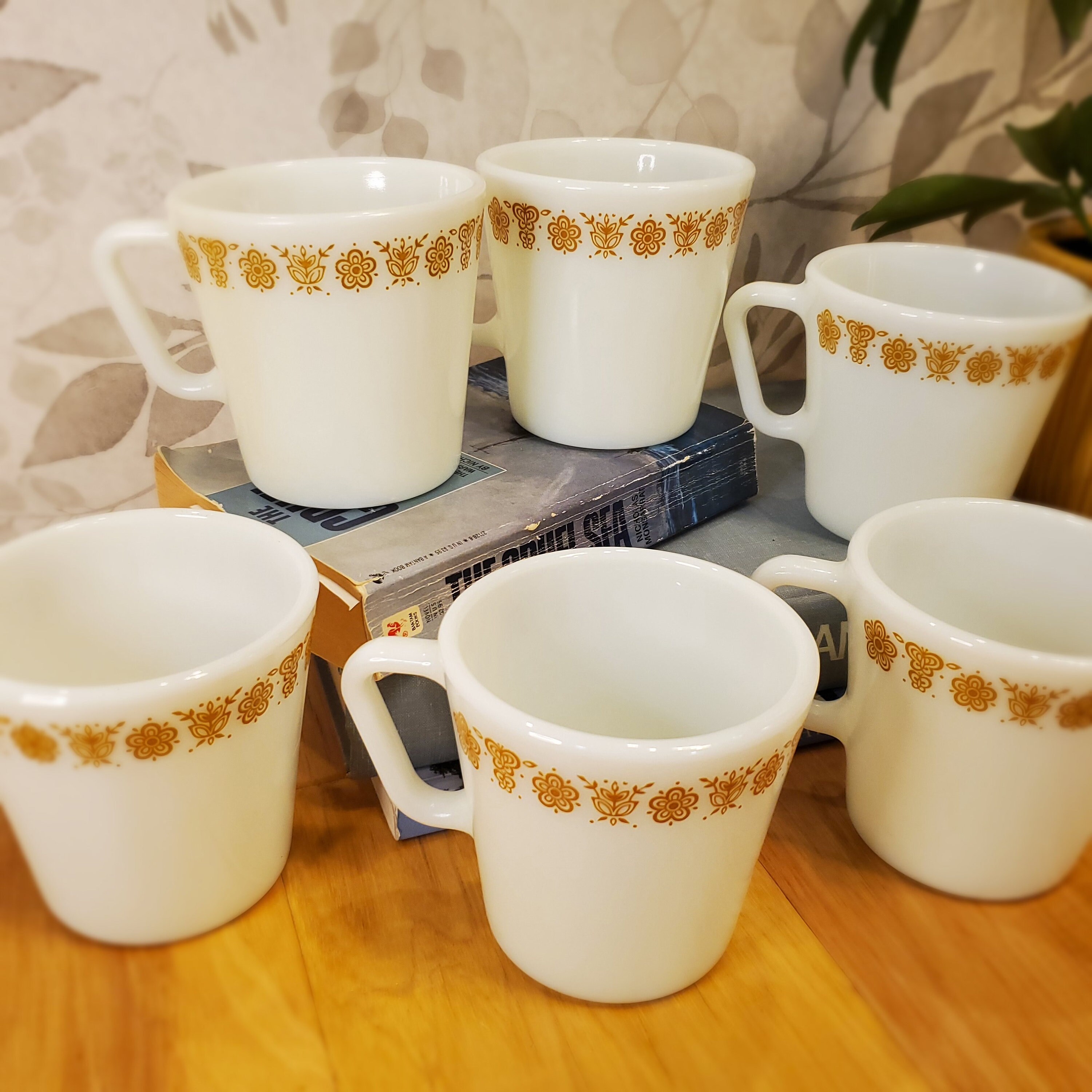 Vintage Butterfly Gold Pyrex Mug - Etsy