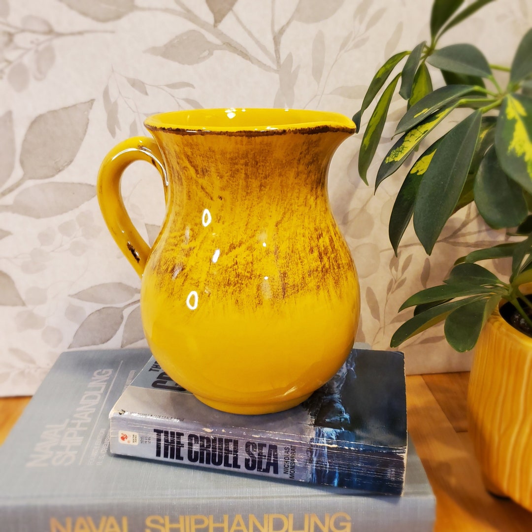 Vintage Sunshine Yellow Pitcher Made in Italy - Etsy
