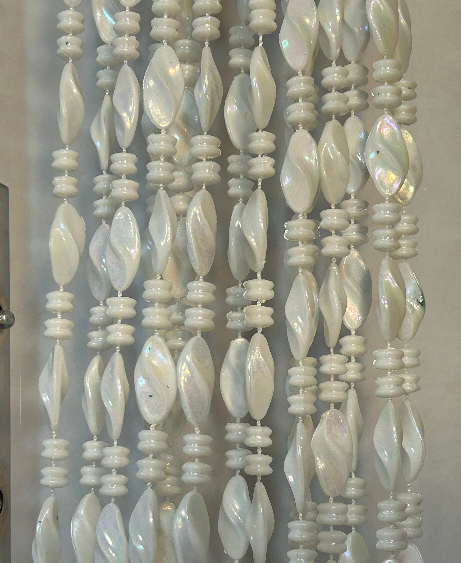 White Iridescent Large Fancy Mardi Gras Party Beads Two Different ...