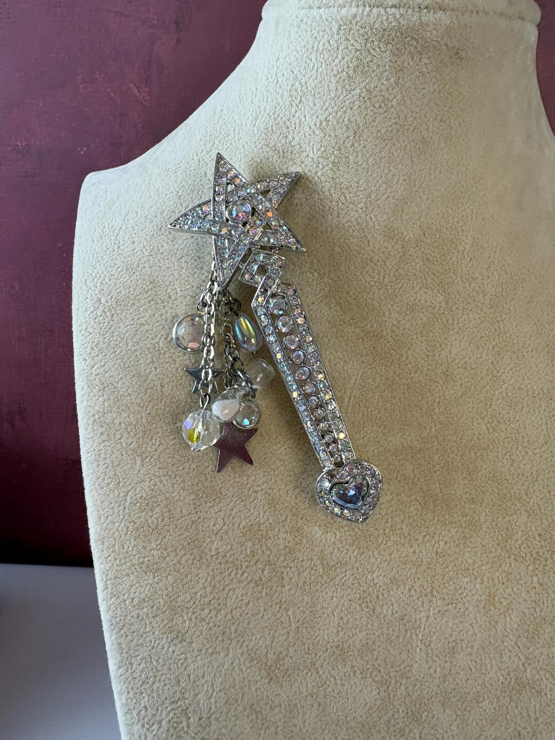 Rare Vintage Kirk's Folloy Fairy Wand Brooch With Detachable Charms ...