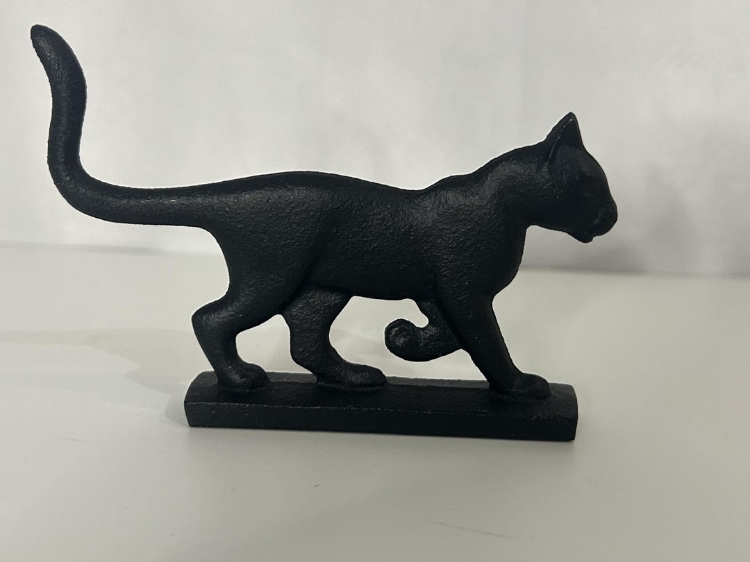 Vintage Franklin Mint Black Iron Cat Limited Edition Series 1985 Curio ...