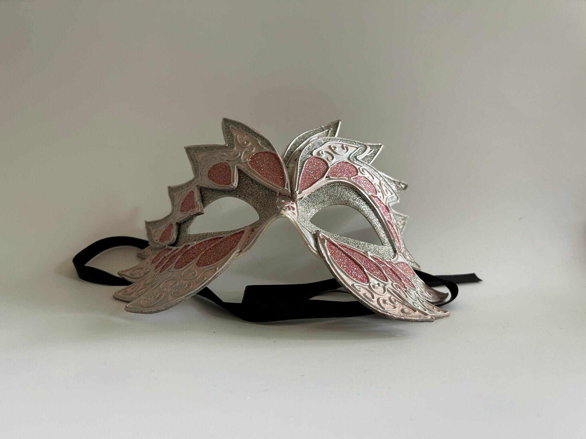 Venetian Hand-made and Hand-painted Mask Pink and Silver - Etsy