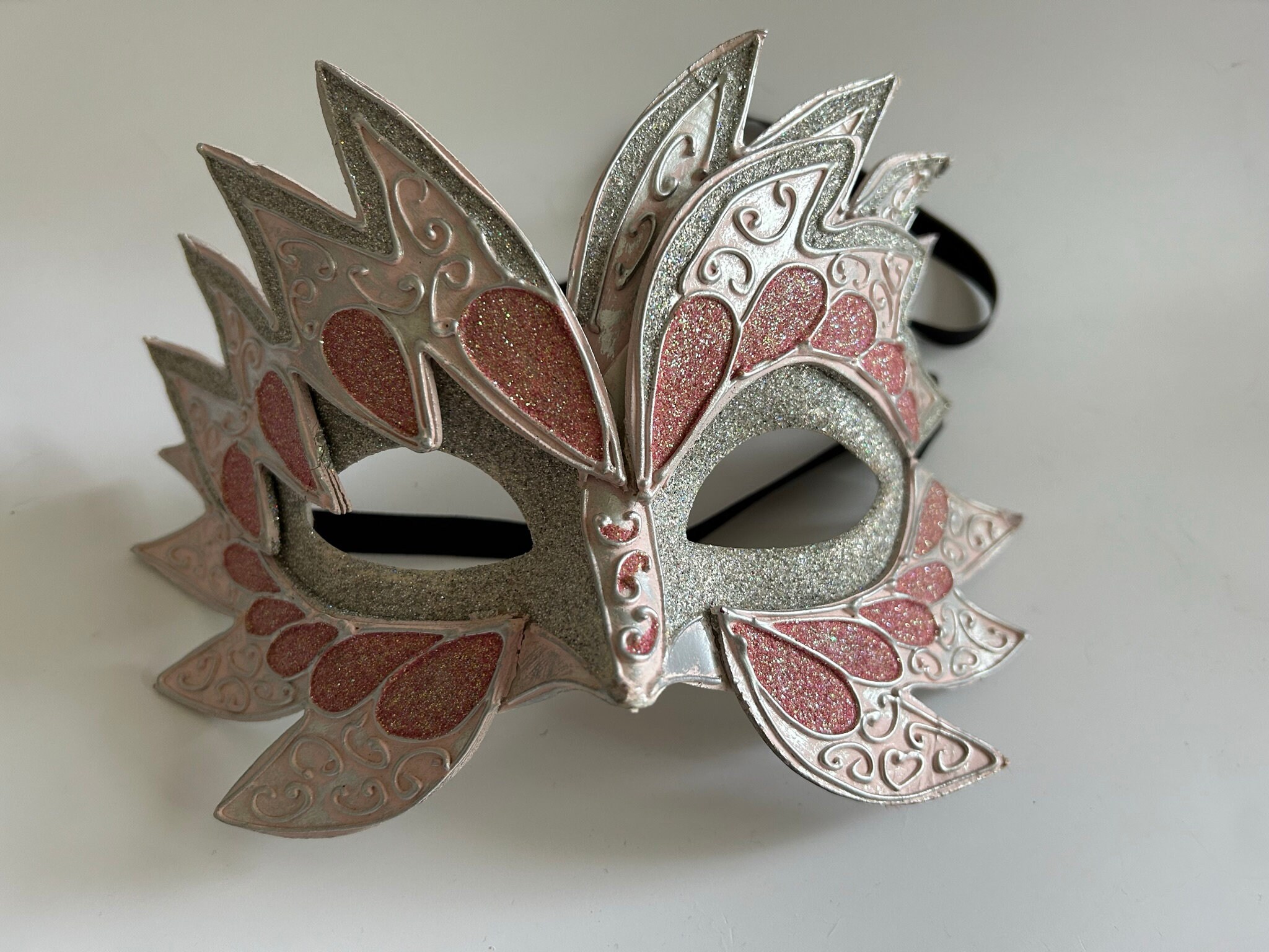 Venetian Hand-made and Hand-painted Mask Pink and Silver - Etsy