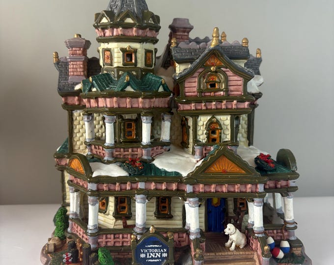 Vintage Lemax Carole Town Village Victorian Inn Lighted Building ...
