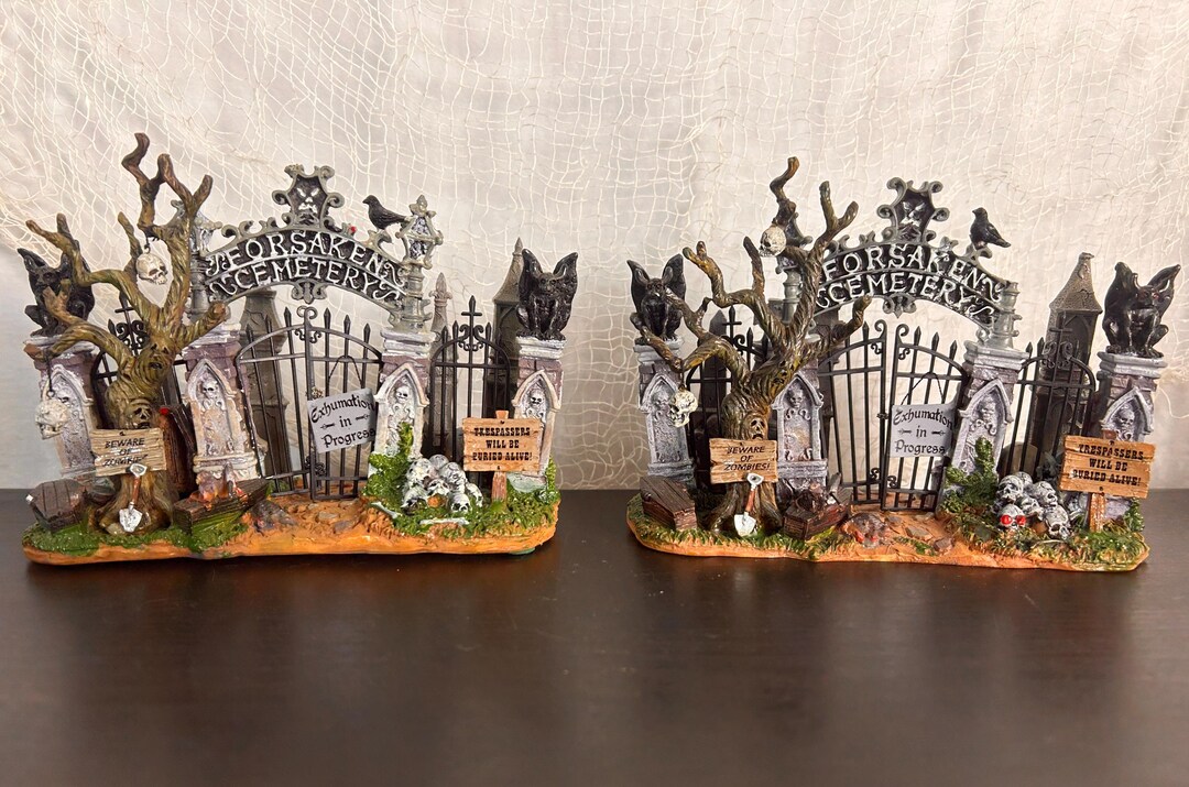 Vintage Lemax Spooky Town Graveyard Gate "forsaken Cemetary" - Etsy