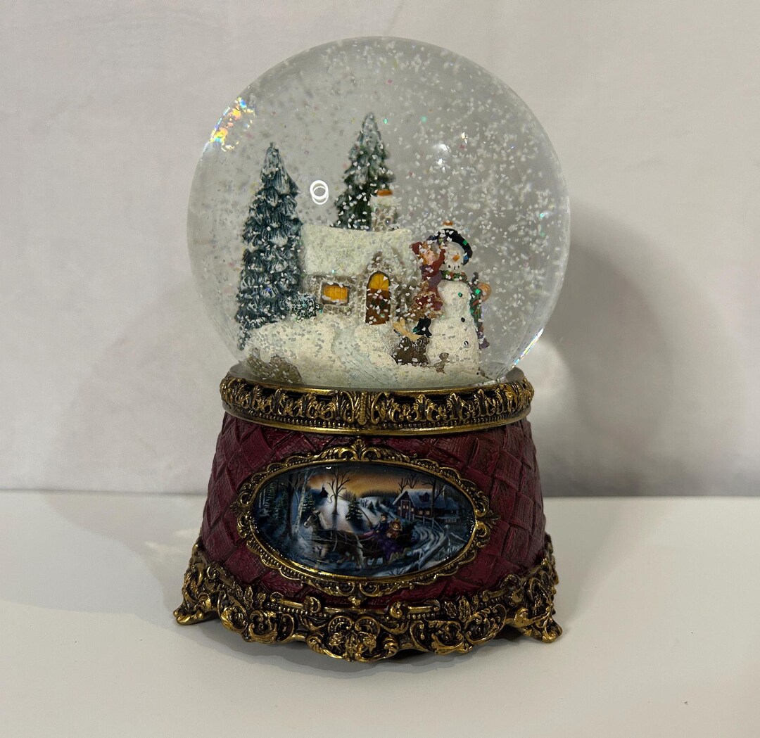 Vintage Christmas Scene Snow Globe Musical With Victorian Design - Etsy