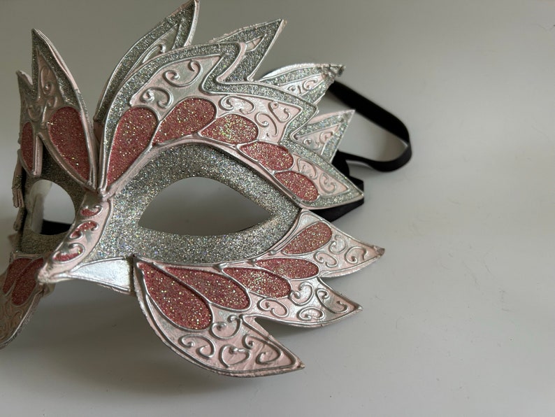 Venetian Hand-made and Hand-painted Mask Pink and Silver - Etsy