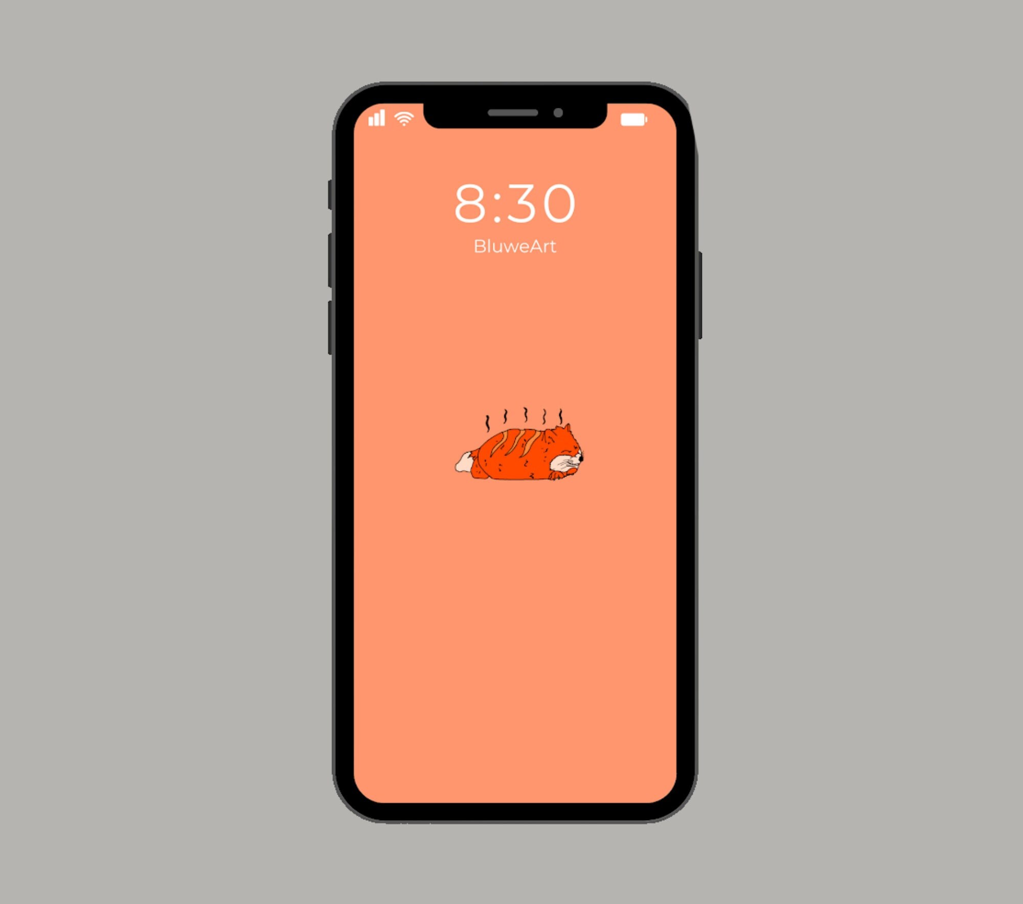 Loaf Fox Minimalist Wallpaper for iPhone and iPad - Etsy