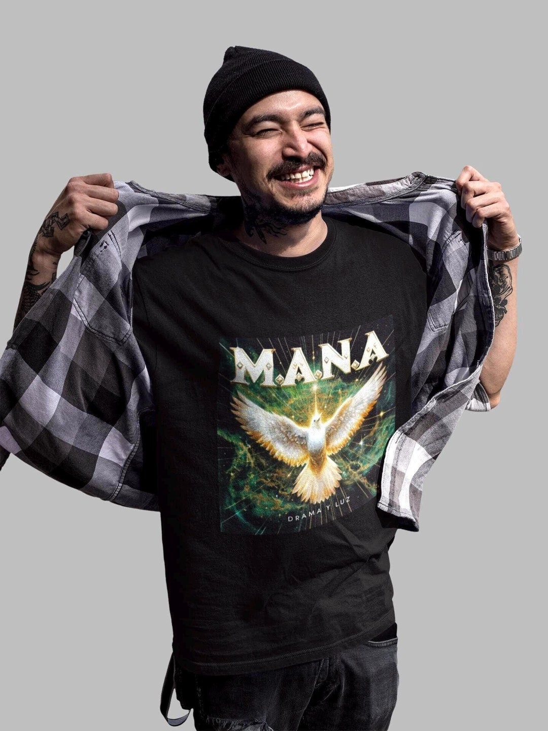 MANA Drama Y Luz Album Cover Shirt Rock En Espanol Mana Band Tshirt ...