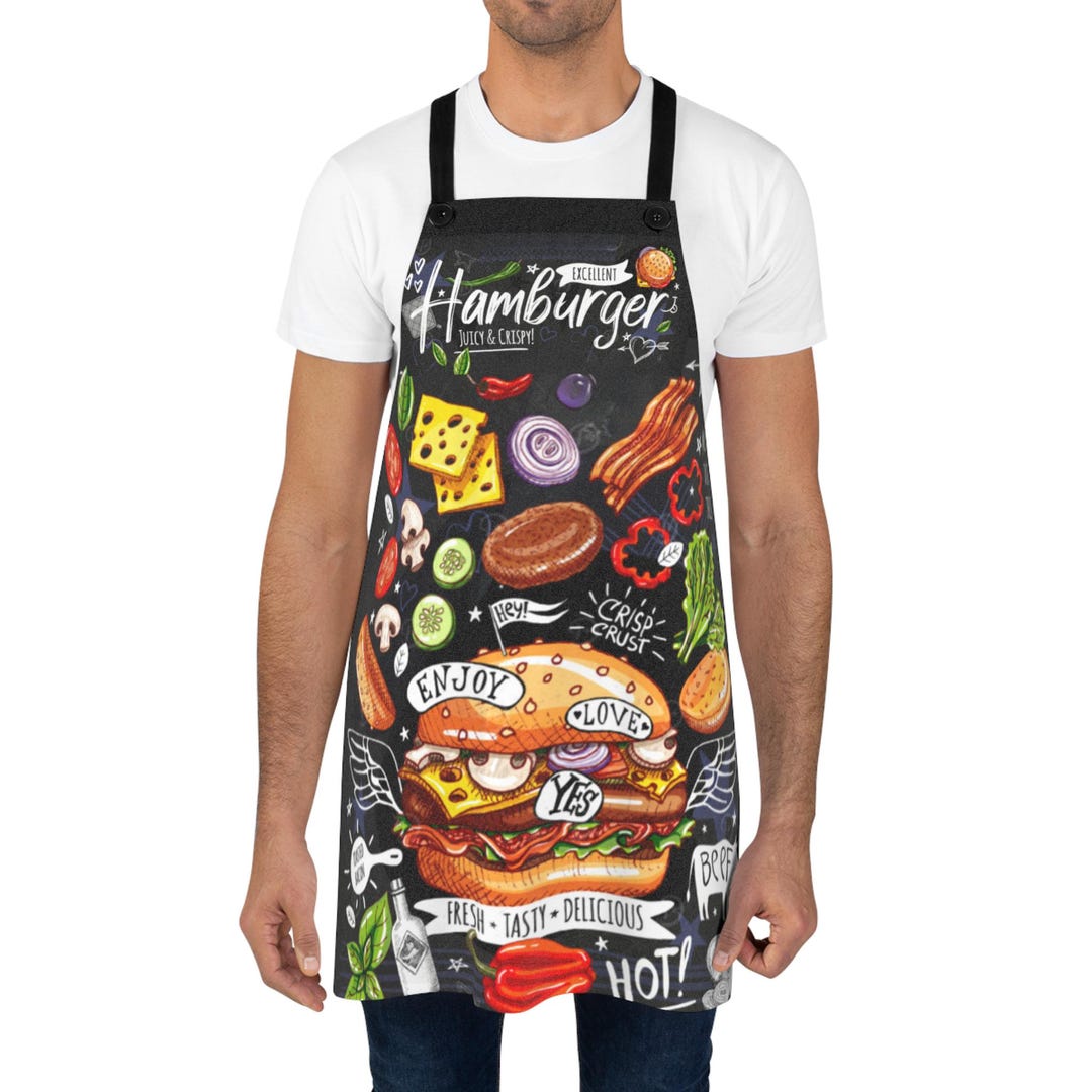 Hamburger Apron Cooking Apron Fast Food Apron Chefs Apron Foodie Apron ...