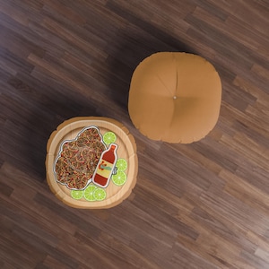 Chicharrones De Harina Tufted Floor Pillow Valentina Hot Sauce Duros De ...
