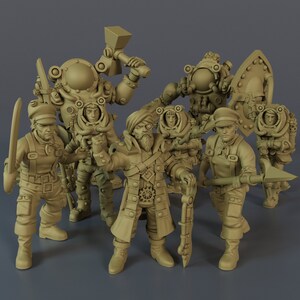 Nautilus Crew Miniatures Set 28mm 32mm Scale Tabletop RPG Wargaming 3D ...