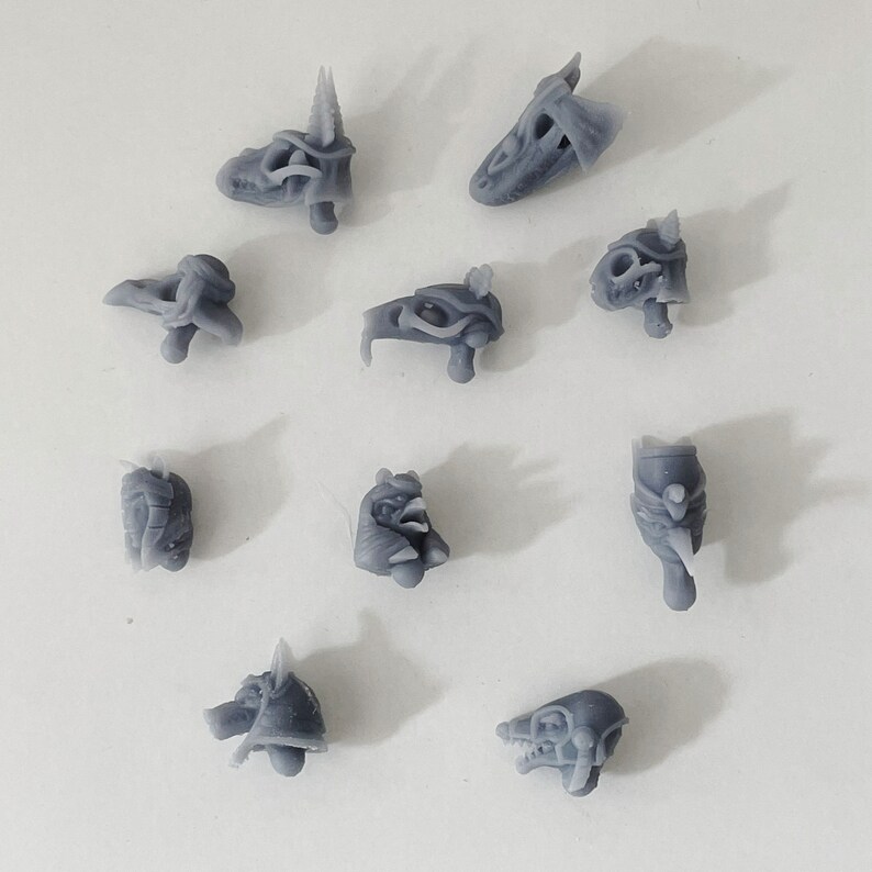 Ancient Egyptian God Heads and Skulls 10pcs Miniatures 28mm Scale ...