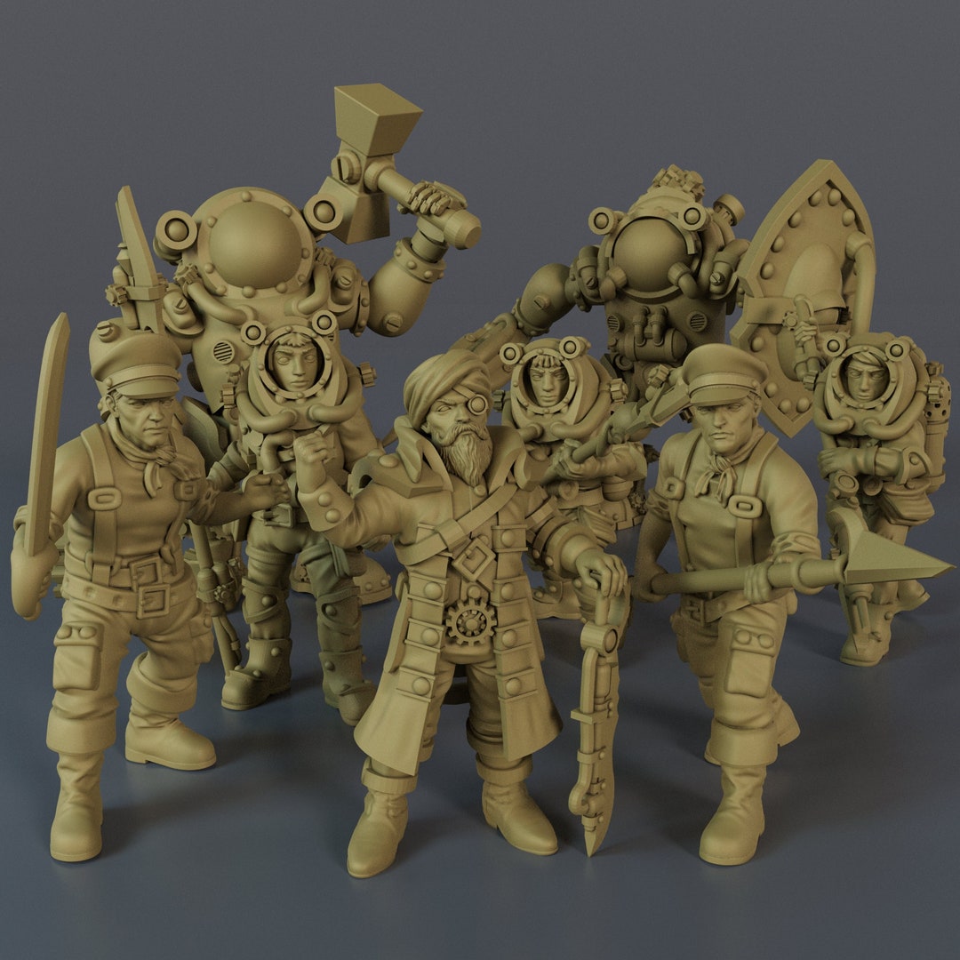 Nautilus Crew Miniatures Set | 28mm - 32mm Scale | Tabletop RPG ...