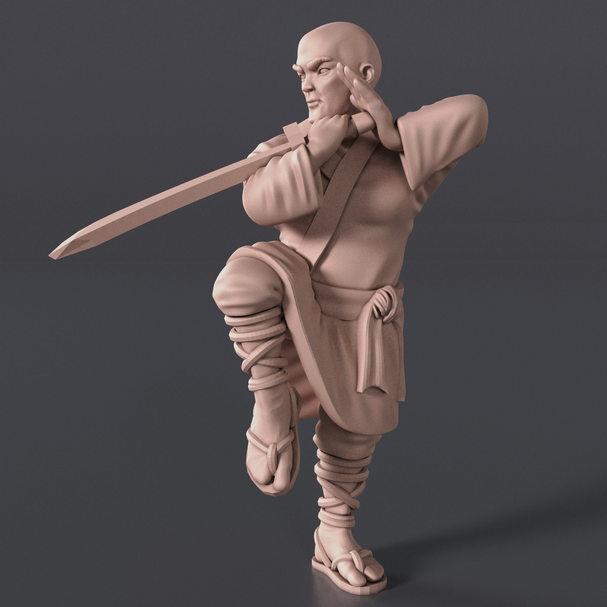 Shaolin Monk Warrior Miniatures Set 28mm 32mm Scale Tabletop RPG ...