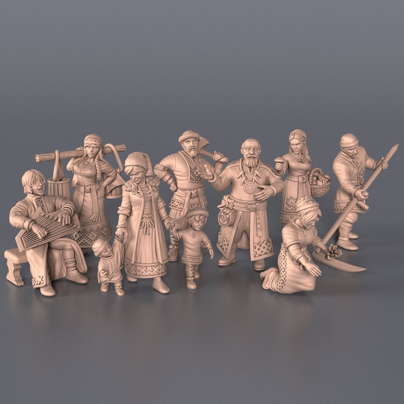 Baltic Townsfolk Villagers Citizen Miniatures Pack 28mm 32mm Scale ...