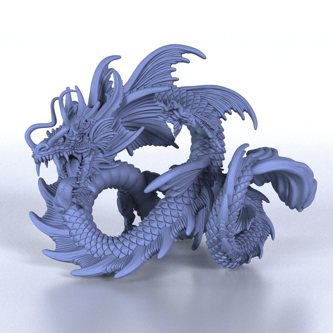 Water Blue Dragon Miniature 28mm 32mm Scale Tabletop RPG Wargaming 3D ...