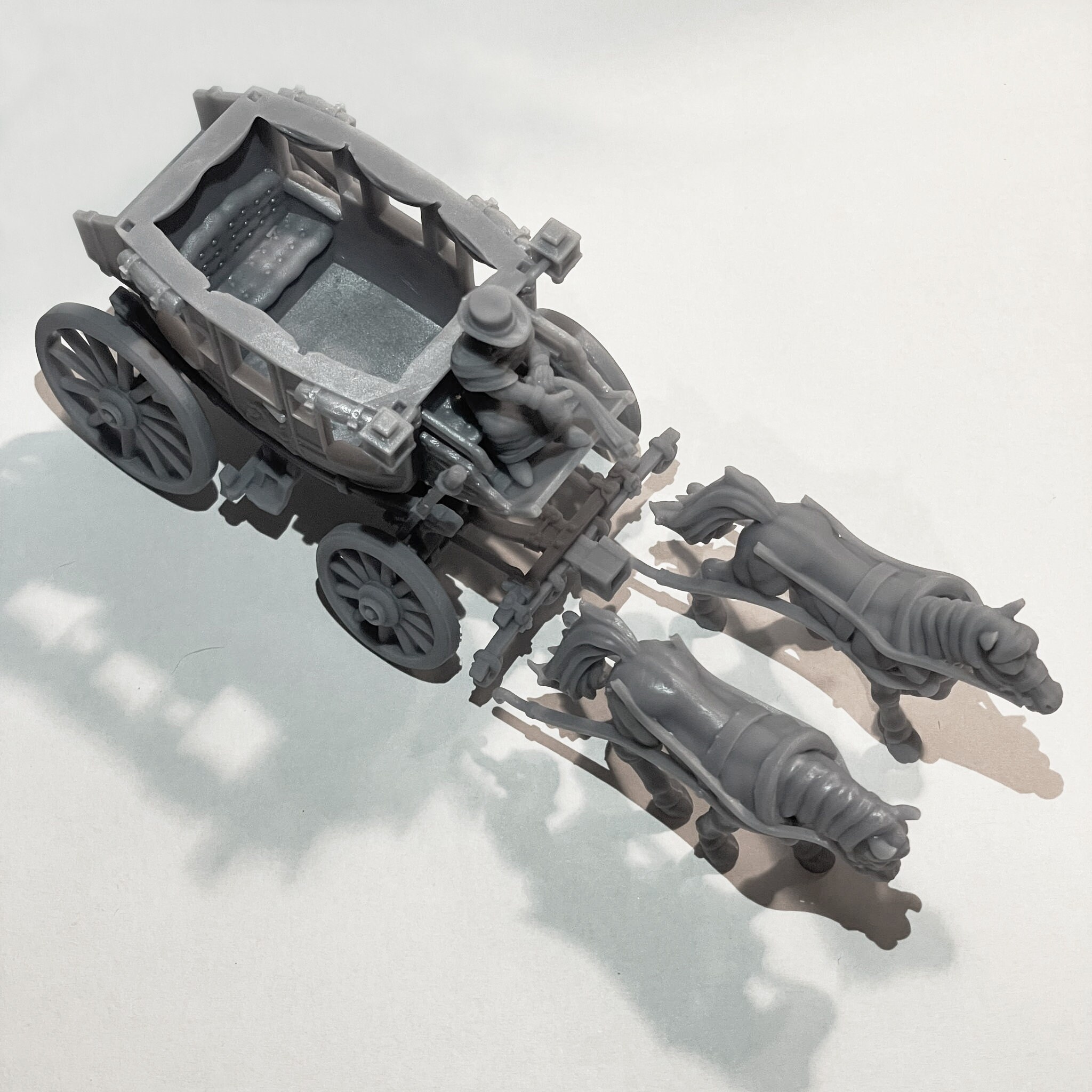 Medieval Stagecoach Wagon Miniature | 32mm Scale | Tabletop RPG ...