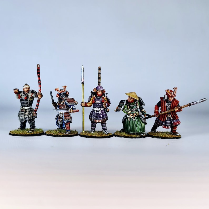 Japanese Samurais Miniatures Set | 28mm - 32mm Scale | Tabletop RPG ...