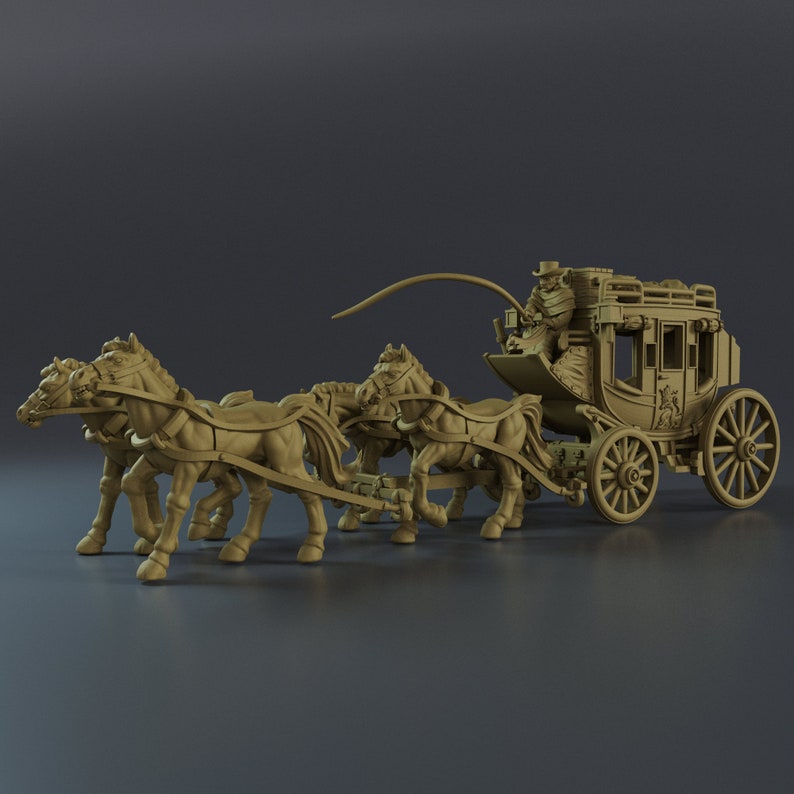 Medieval Stagecoach Miniature: 28mm 32mm Scale | Tabletop RPG ...
