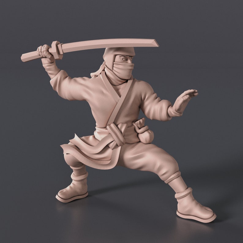 Asian Ninja Warrior Miniatures Set 28mm 32mm Scale Tabletop RPG ...