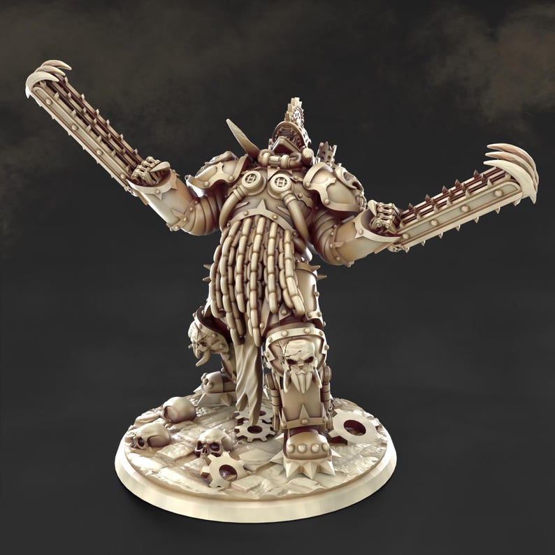 Chainsaw Terminator Daemon Prince Miniature: TTRPG, Wargaming, 3D Resin ...