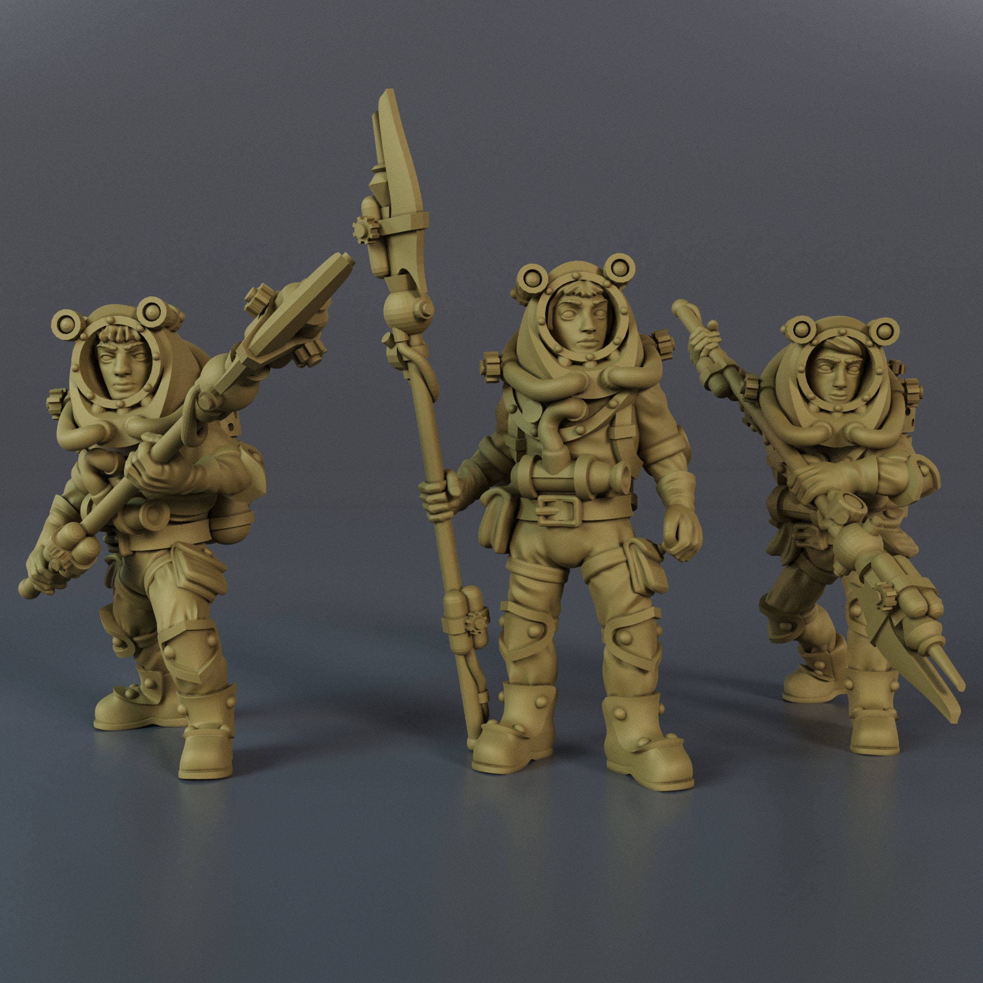 Nautilus Crew Miniatures Set 28mm 32mm Scale Tabletop RPG Wargaming 3D ...