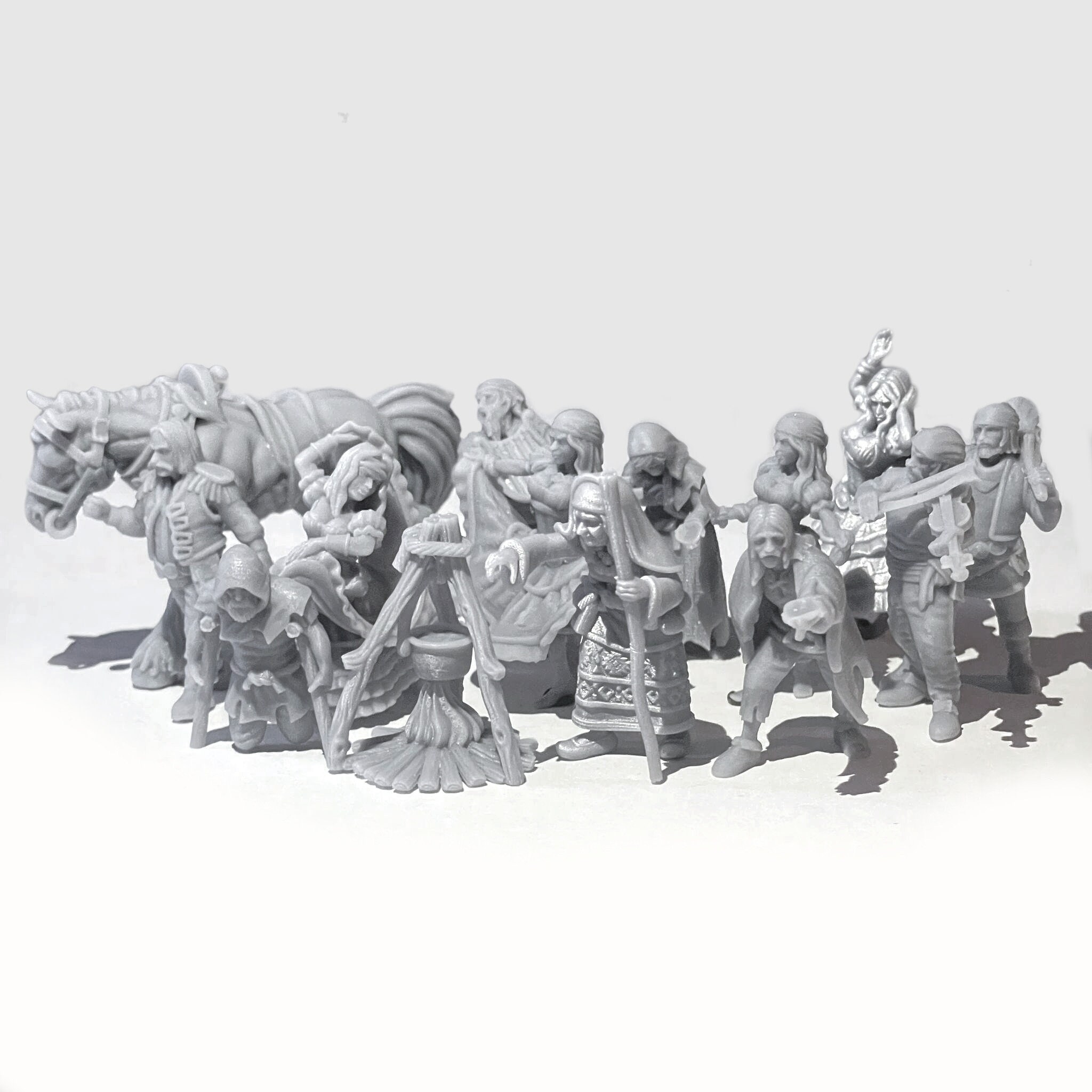 Zingaran Gypsy Nomad Townsfolk NPC Miniatures Pack 32mm Scale Tabletop ...