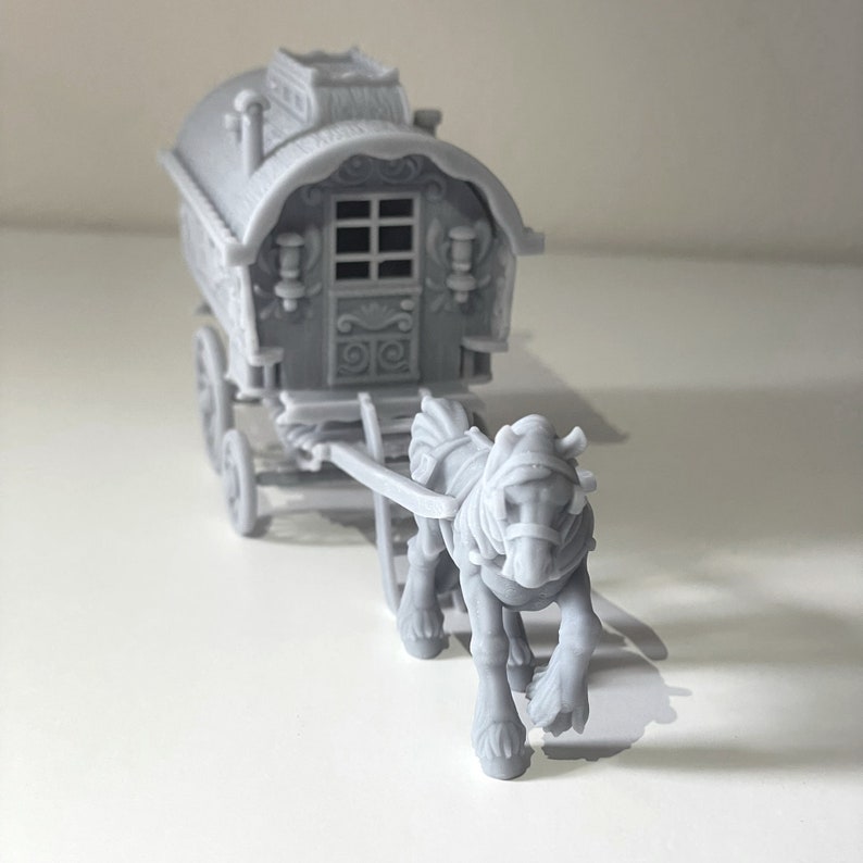 Zingaran Nomad Gypsy Caravan With Heavy Horse Miniature 28mm 32mm Scale ...