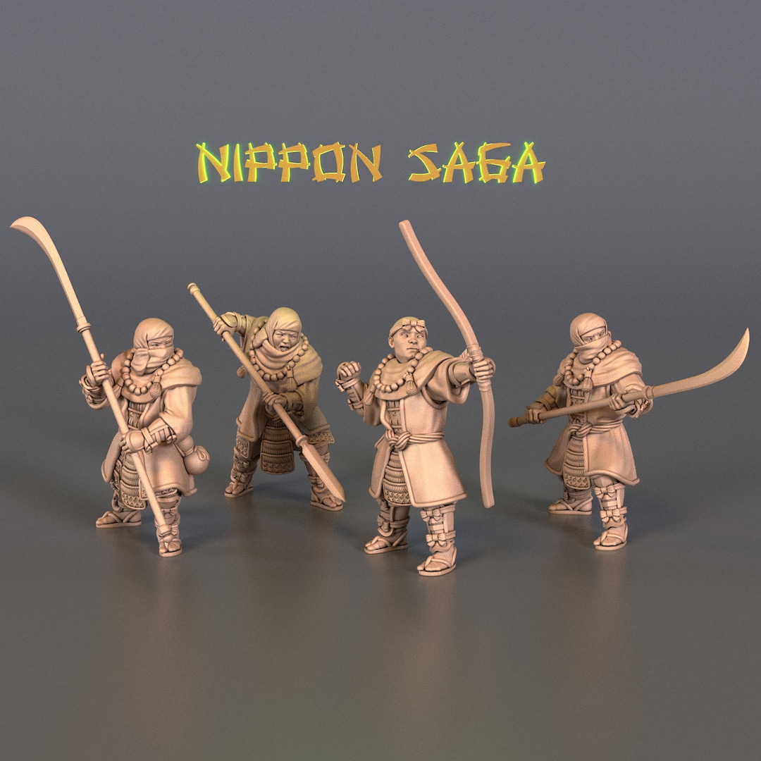 Ikko-ikki Warrior Monk Miniatures Bundle | 28mm - 32mm Scale | Tabletop ...