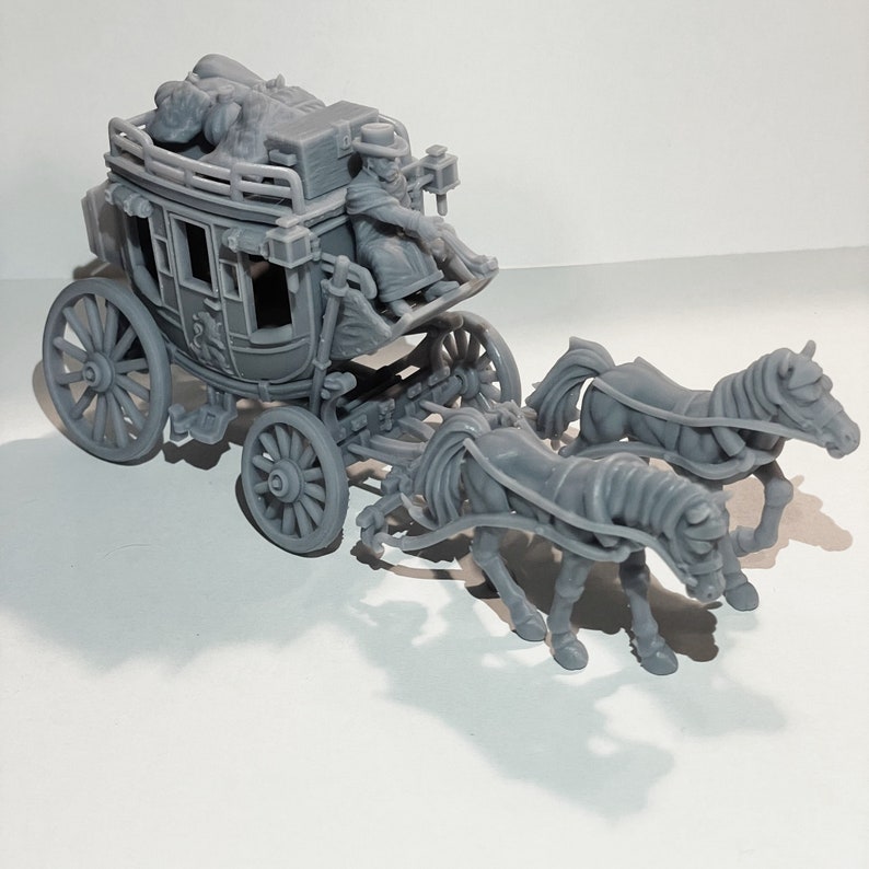 Medieval Stagecoach Wagon Miniature | 32mm Scale | Tabletop RPG ...