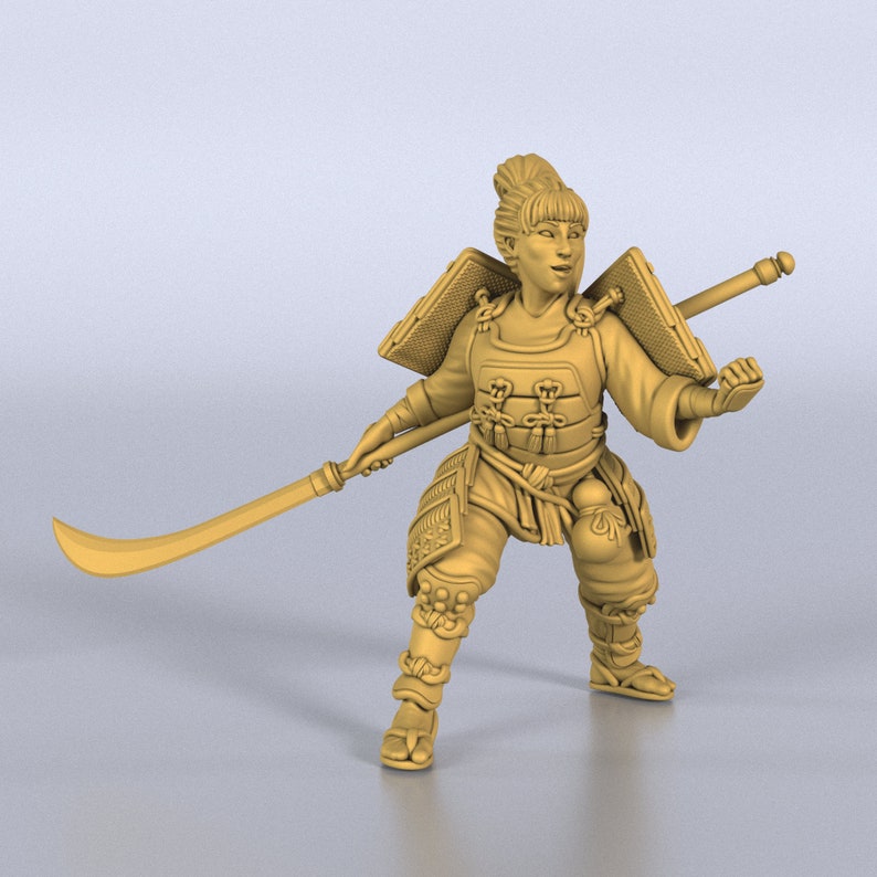 Japanese Women Samurais Miniatures Set 28mm 32mm Scale Tabletop RPG ...