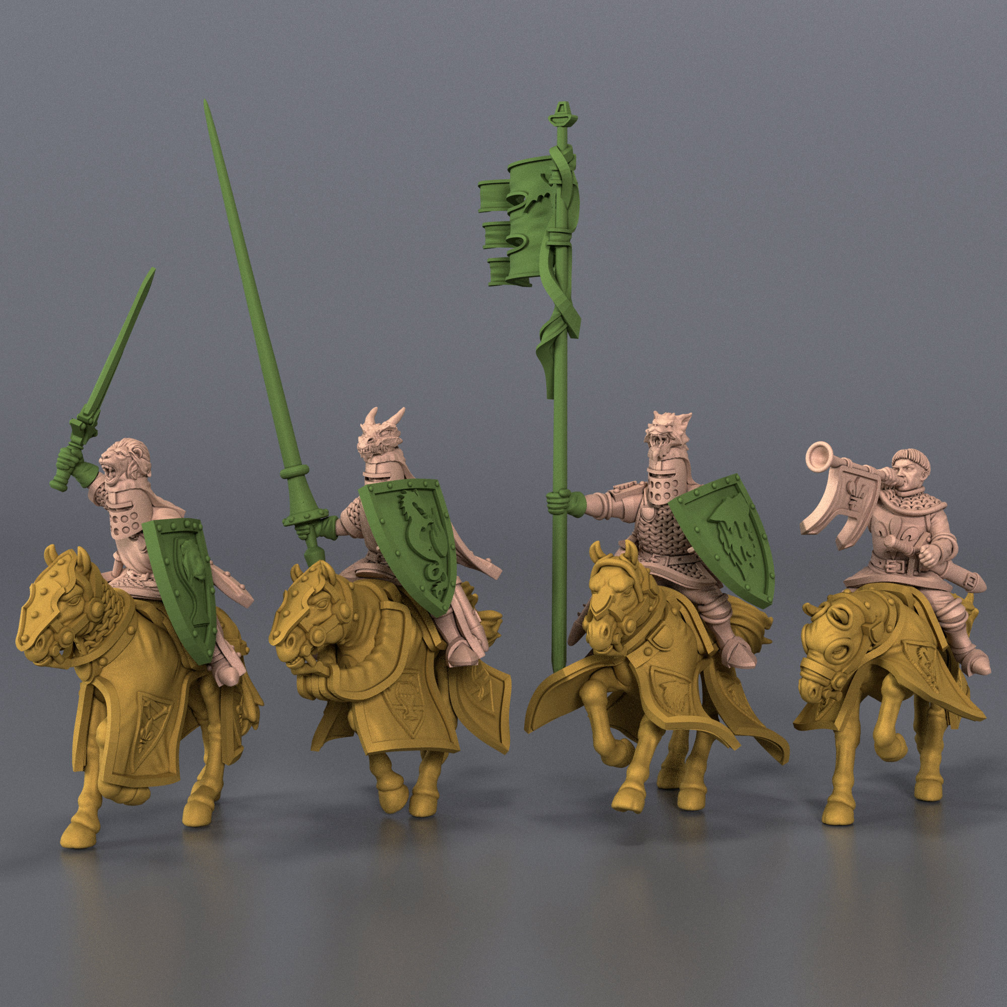 Imperial Knight Cavalry Miniature Bundle 28mm 32mm Scale Tabletop RPG ...