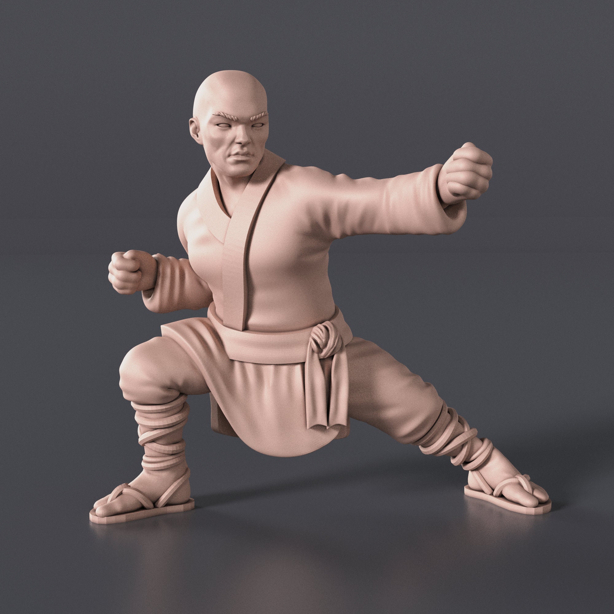 Shaolin Monk Warrior Miniatures Set 28mm 32mm Scale Tabletop RPG ...