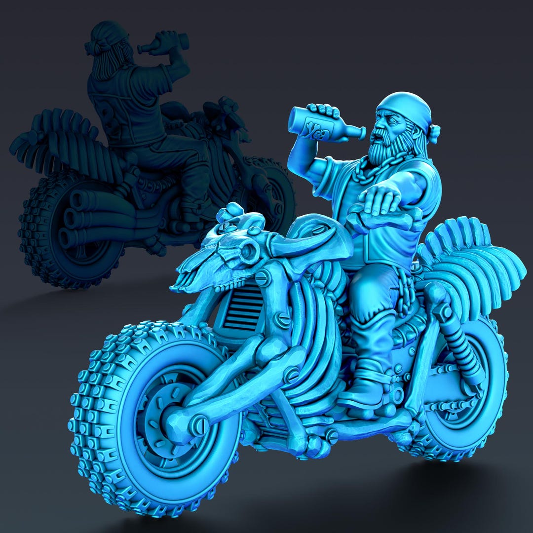 Post-apocalyptic Wasteland Bike With Rider | 28mm - 32mm Scale ...