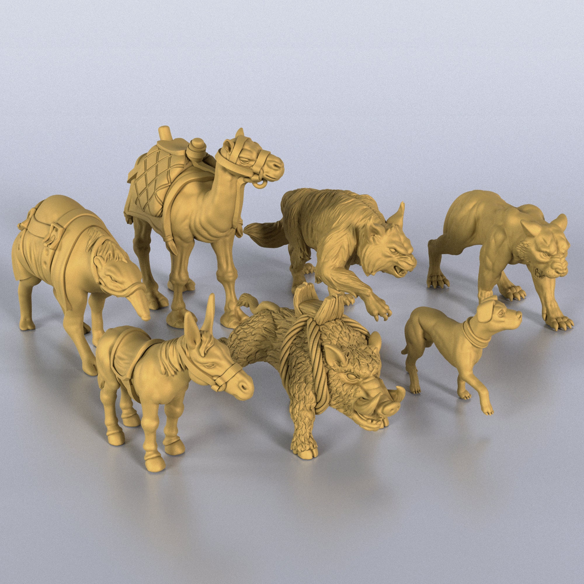 Exotic Animal Miniatures Pack 28mm Scale Tabletop RPG Wargaming 3D ...