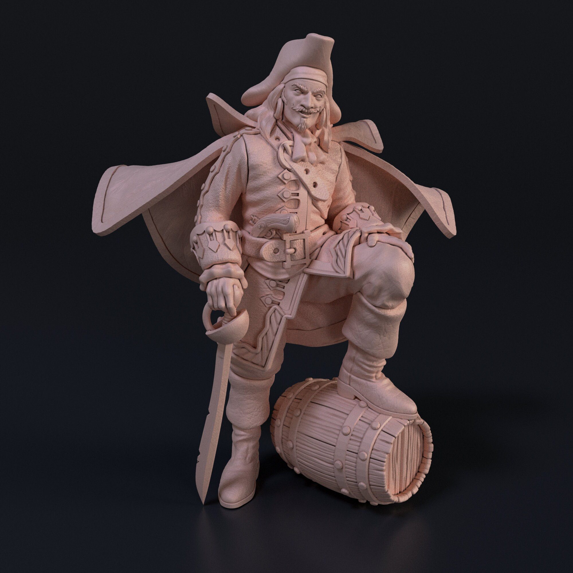 Captain Henry Morgan Figurine 75mm Scale Tabletop Wargaming 3D Resin ...
