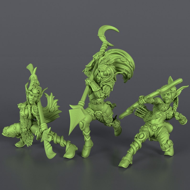 Tribal Elven Amazon Miniatures Bundle 32mm Scale Tabletop RPG Wargaming ...