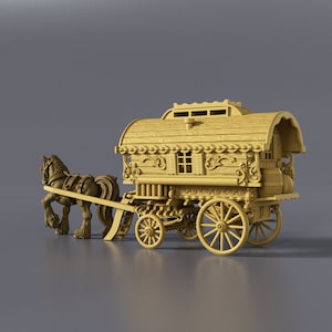 Zingaran Nomad Gypsy Caravan With Heavy Horse Miniature | 28mm - 32mm ...