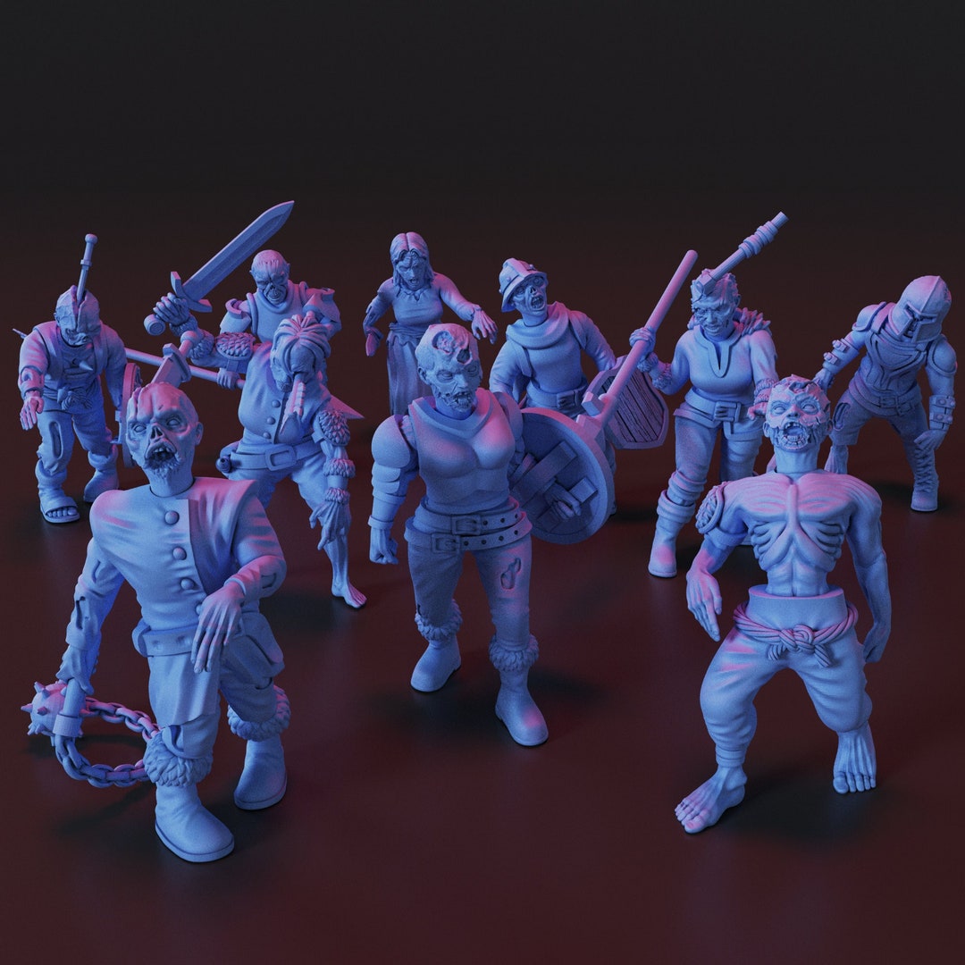 Multipart Undead Zombie Miniatures Pack | 50+ Body Parts | 28mm - 32mm ...