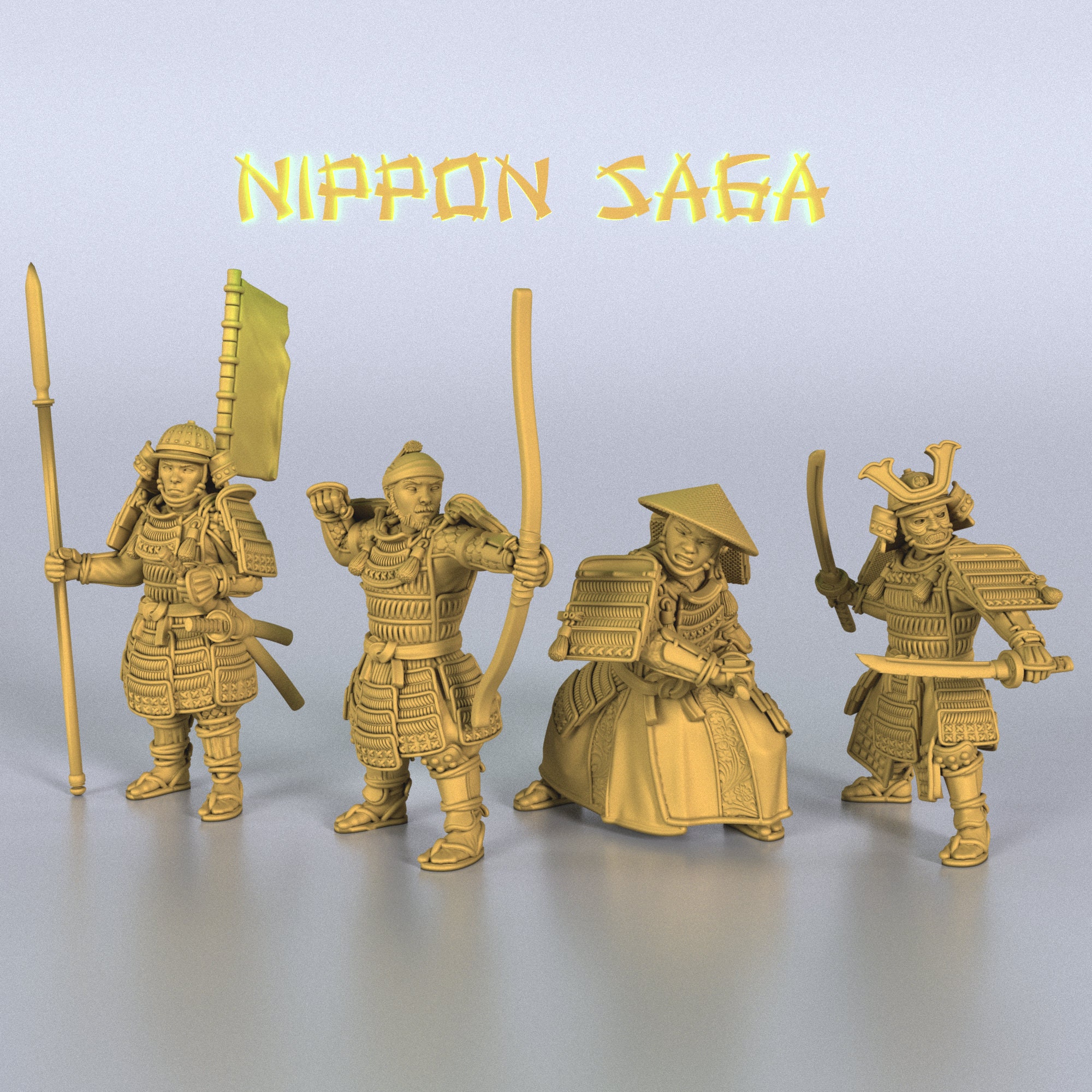 Japanese Samurais Miniatures Set | 28mm - 32mm Scale | Tabletop RPG ...