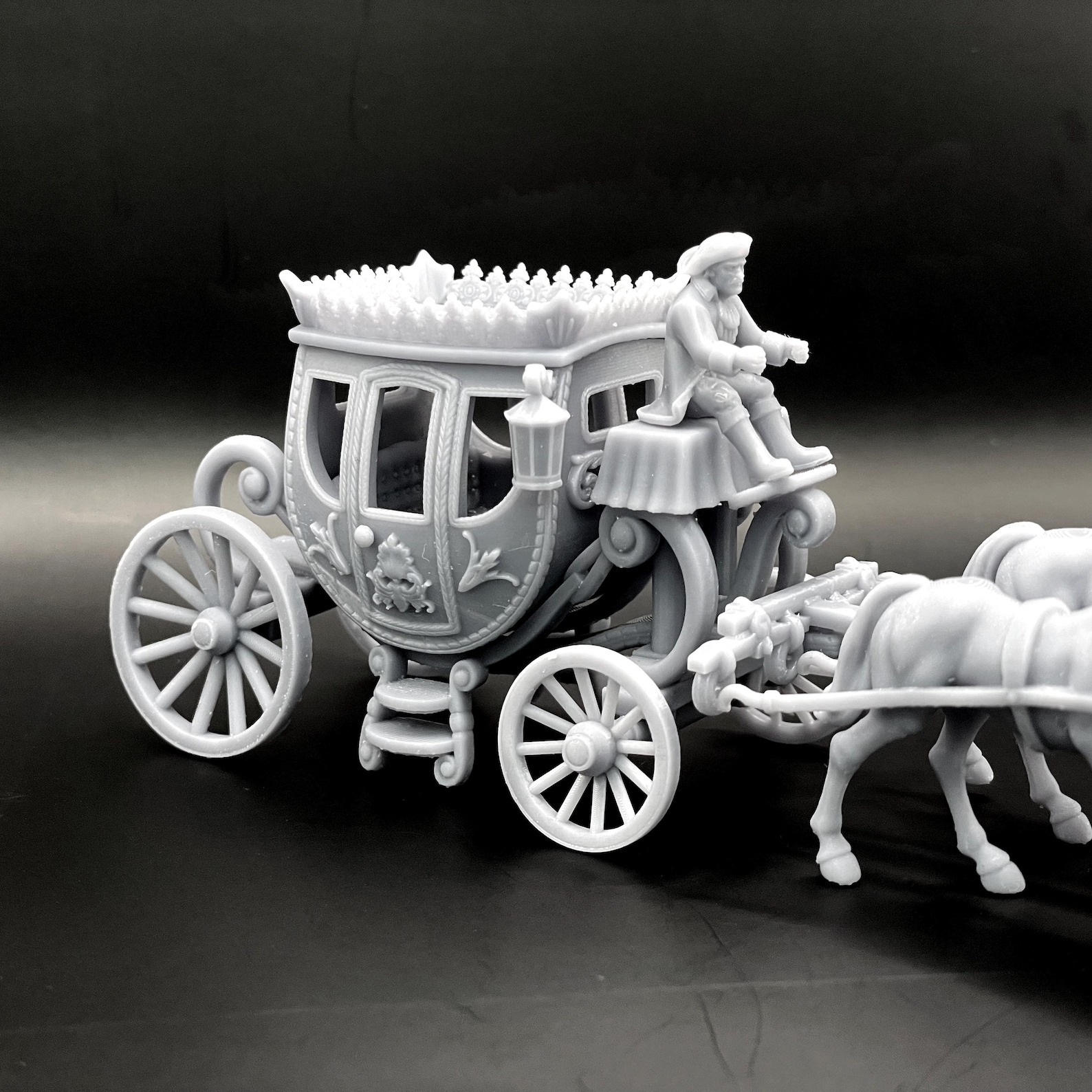 Royal Carriage With Horses Miniature | 28mm - 32mm Scale | Tabletop RPG ...