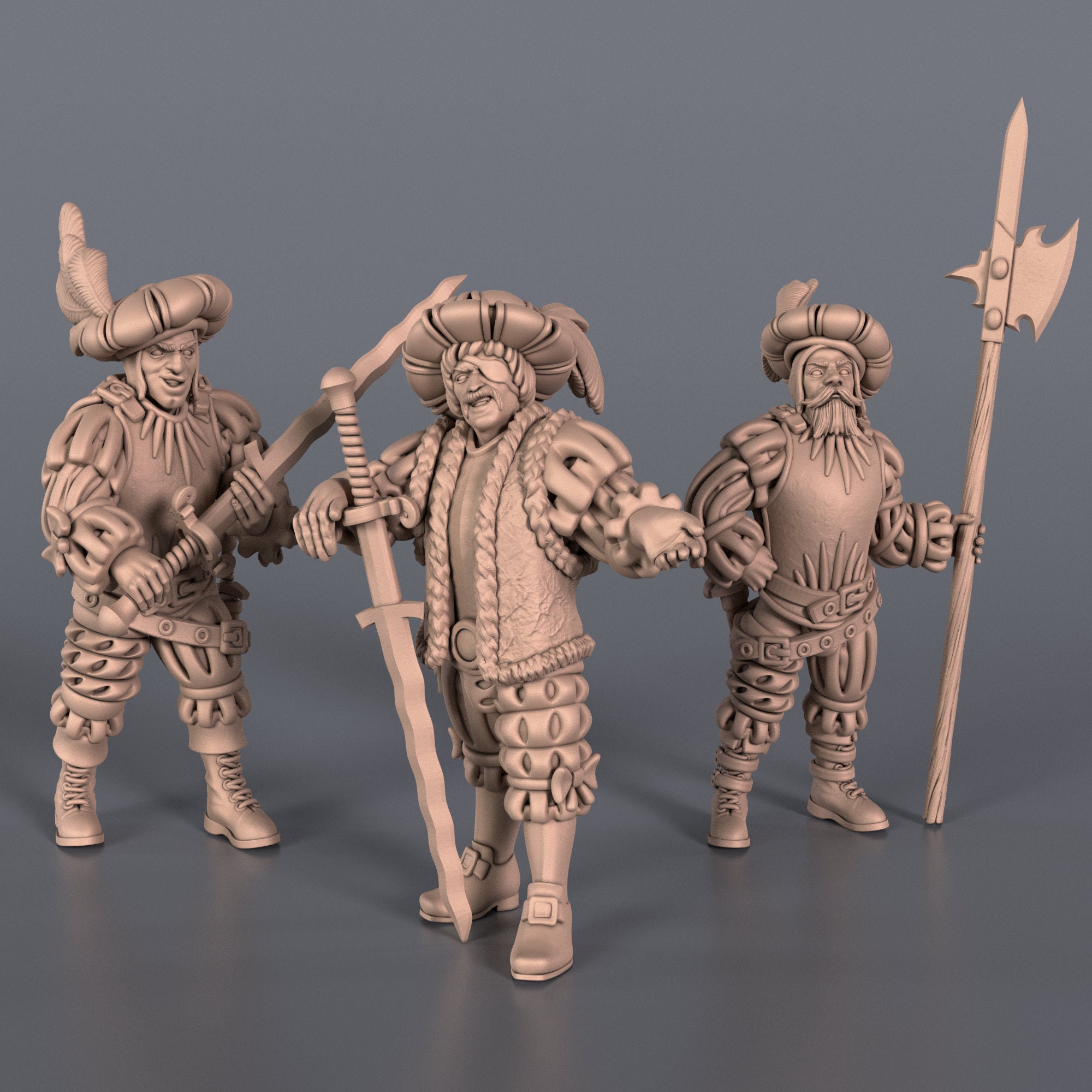 Fantasy Mercenaries Miniature Bundle 28mm 32mm Scale Tabletop RPG ...