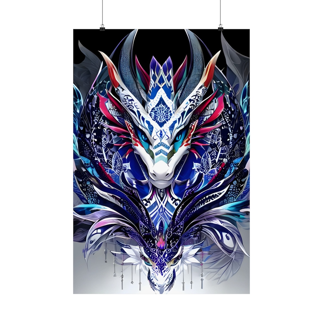 Matte Dragon Vertical Poster - Etsy