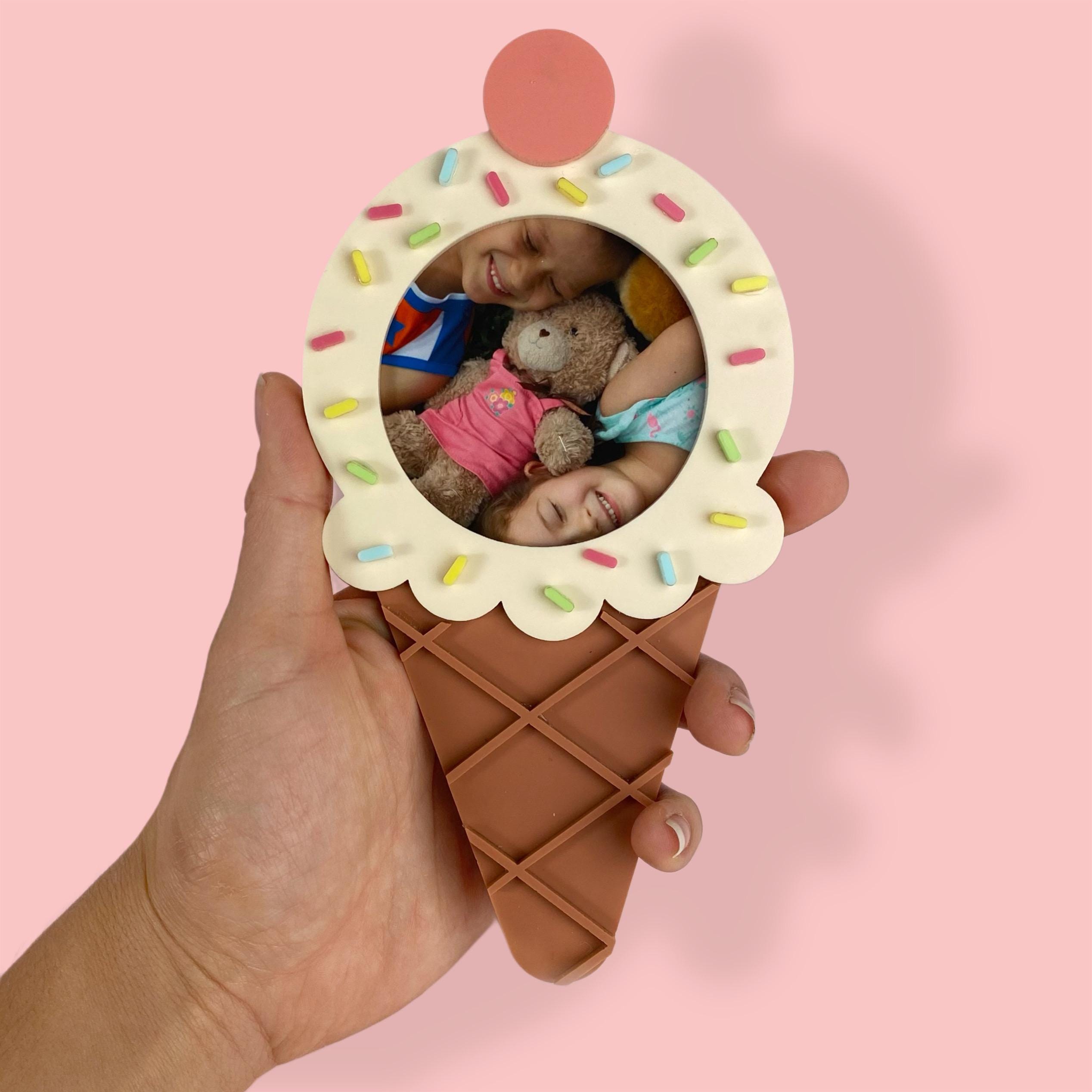 Oversized Acrylic Ice Cream Cone Photo Frame Magnet Ice Cream ...