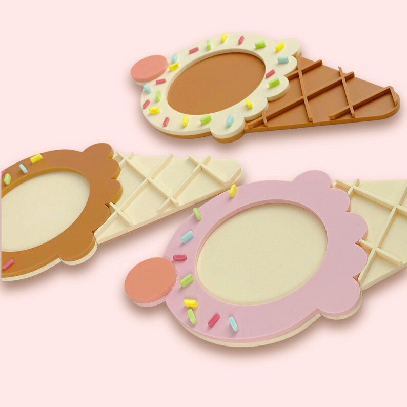 Acrylic Ice Cream Cone Photo Frame Wall Decor Ice Cream Decoration ...