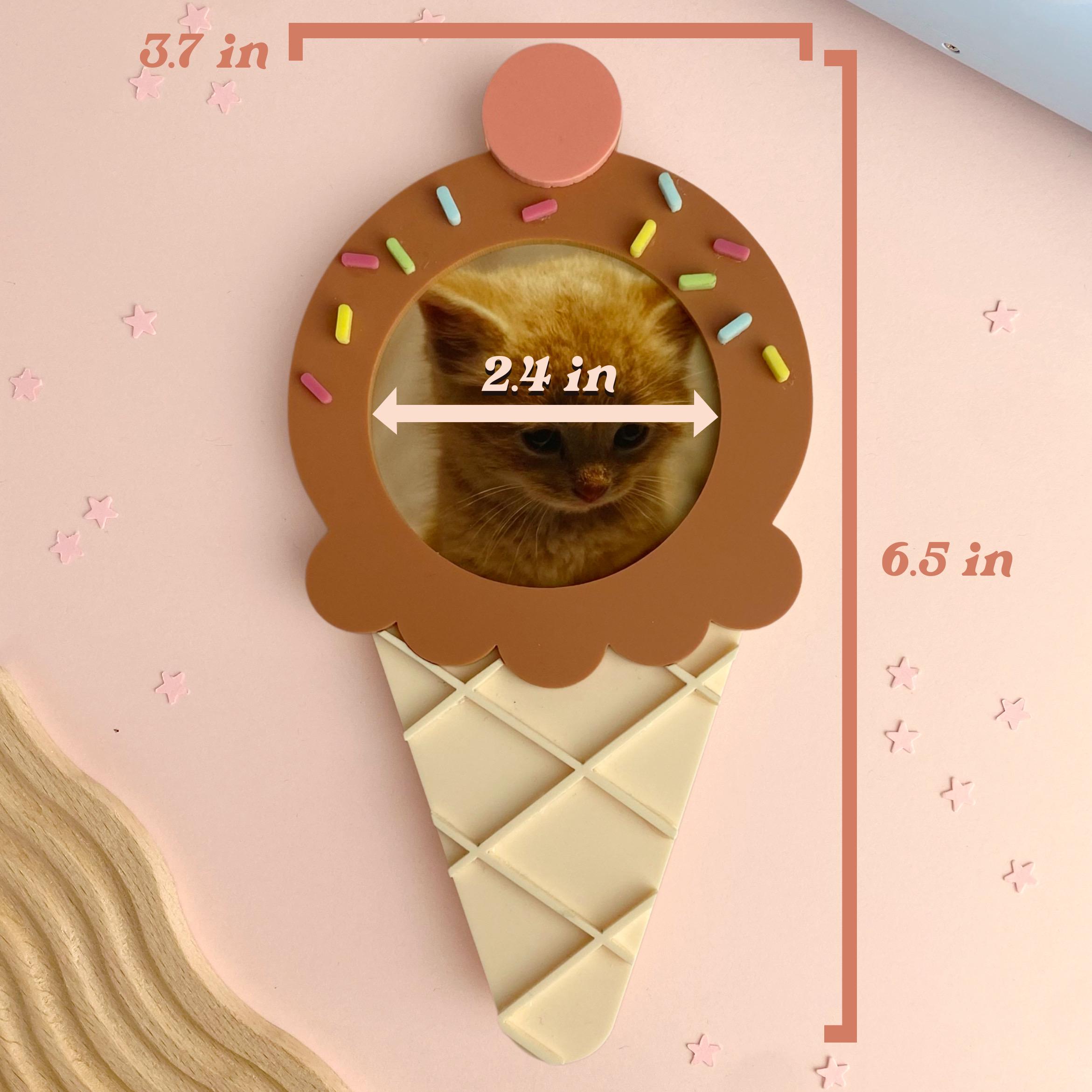 Oversized Acrylic Ice Cream Cone Photo Frame Magnet Ice Cream ...