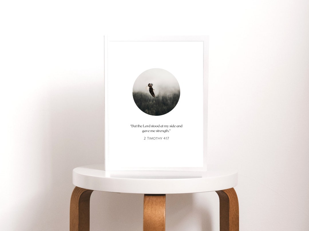 2 Timothy 4:17, Printable Wall Art, Scripture Print Download, Bible ...