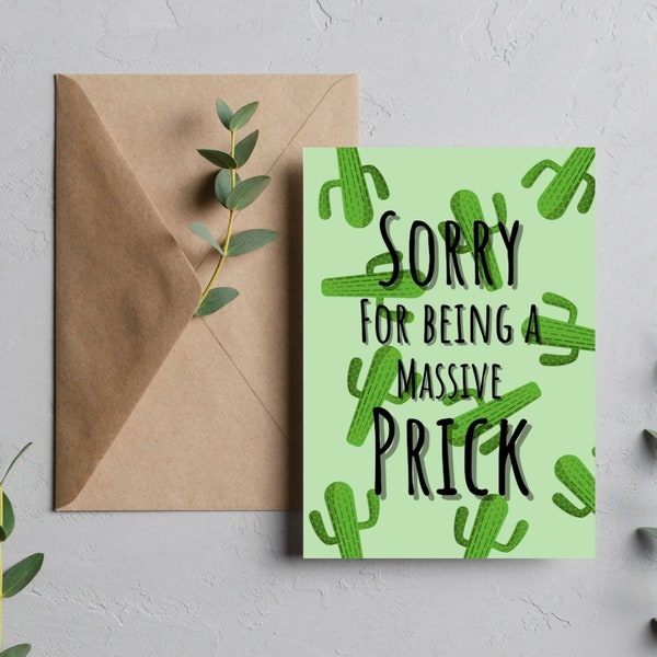 Sorry for Being a Prick Card - Etsy