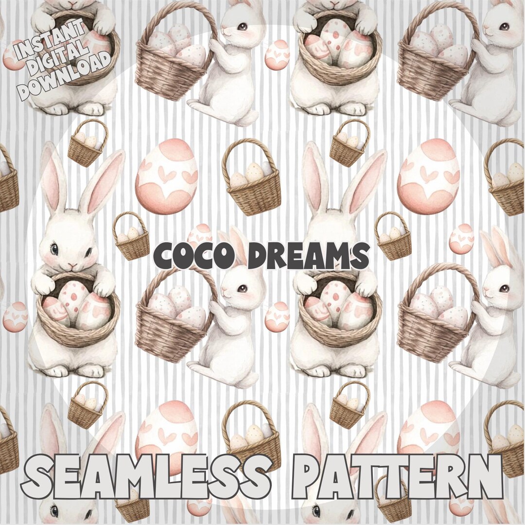 Easter Seamless Pattern | Easter Bunny Digital Paper | Easter Png ...